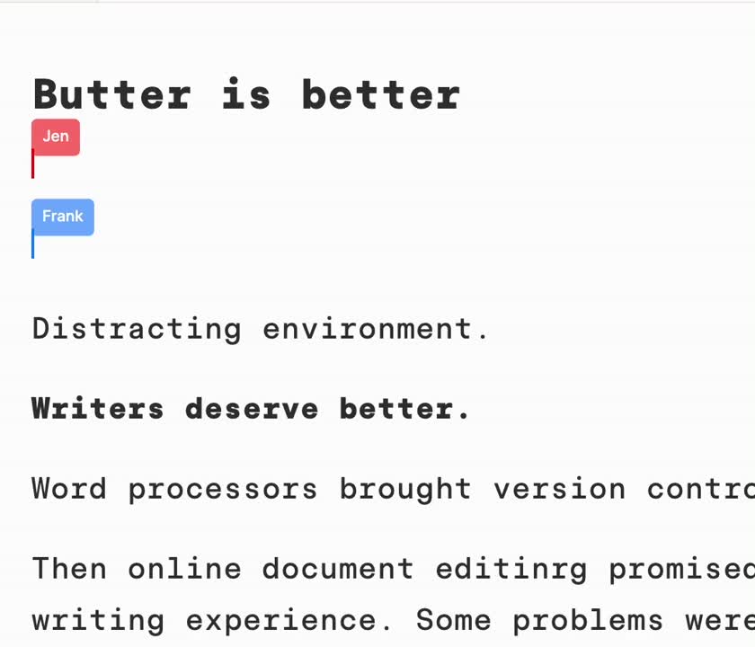 ButterDocs | Collaborative writing without the chaos.