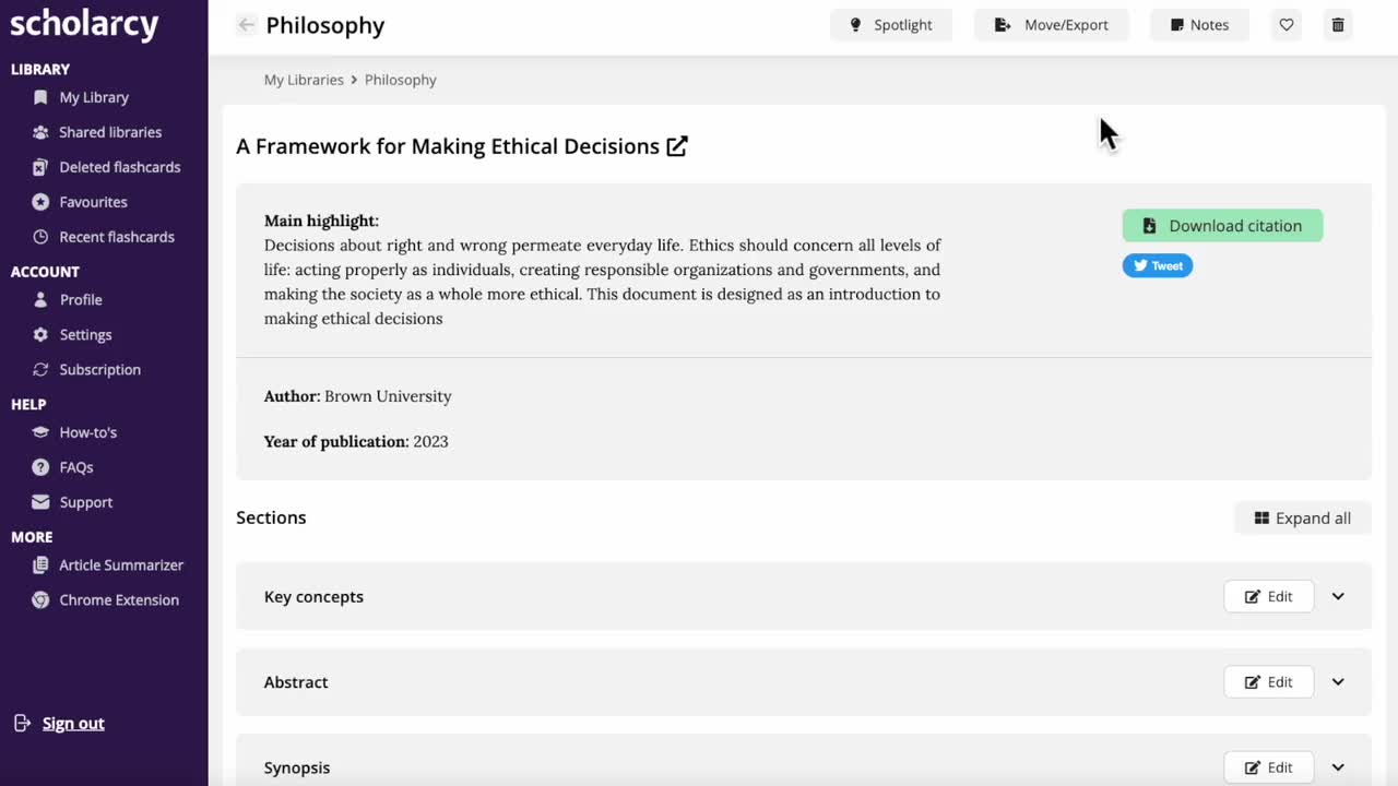 Supercharge your reading - Scholarcy User Guide