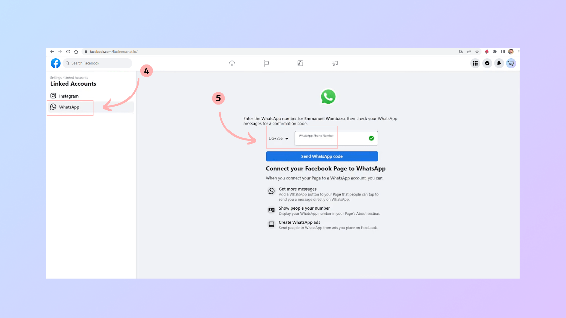 Step-by-step guide: How to Add WhatsApp Button on Facebook, Instagram ...