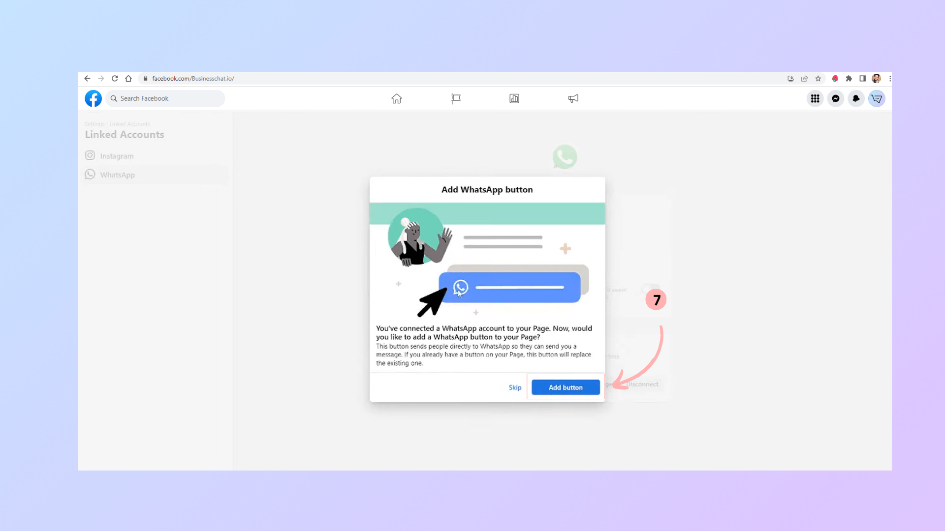 Step-by-step guide: How to Add WhatsApp Button on Facebook, Instagram ...