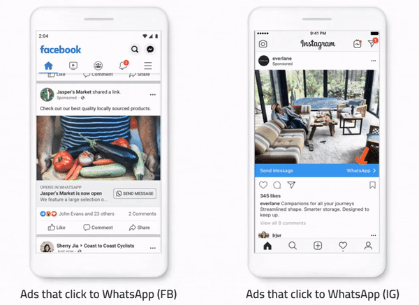 Ads that click to WhatsApp: Campaigns on Instagram and Facebook