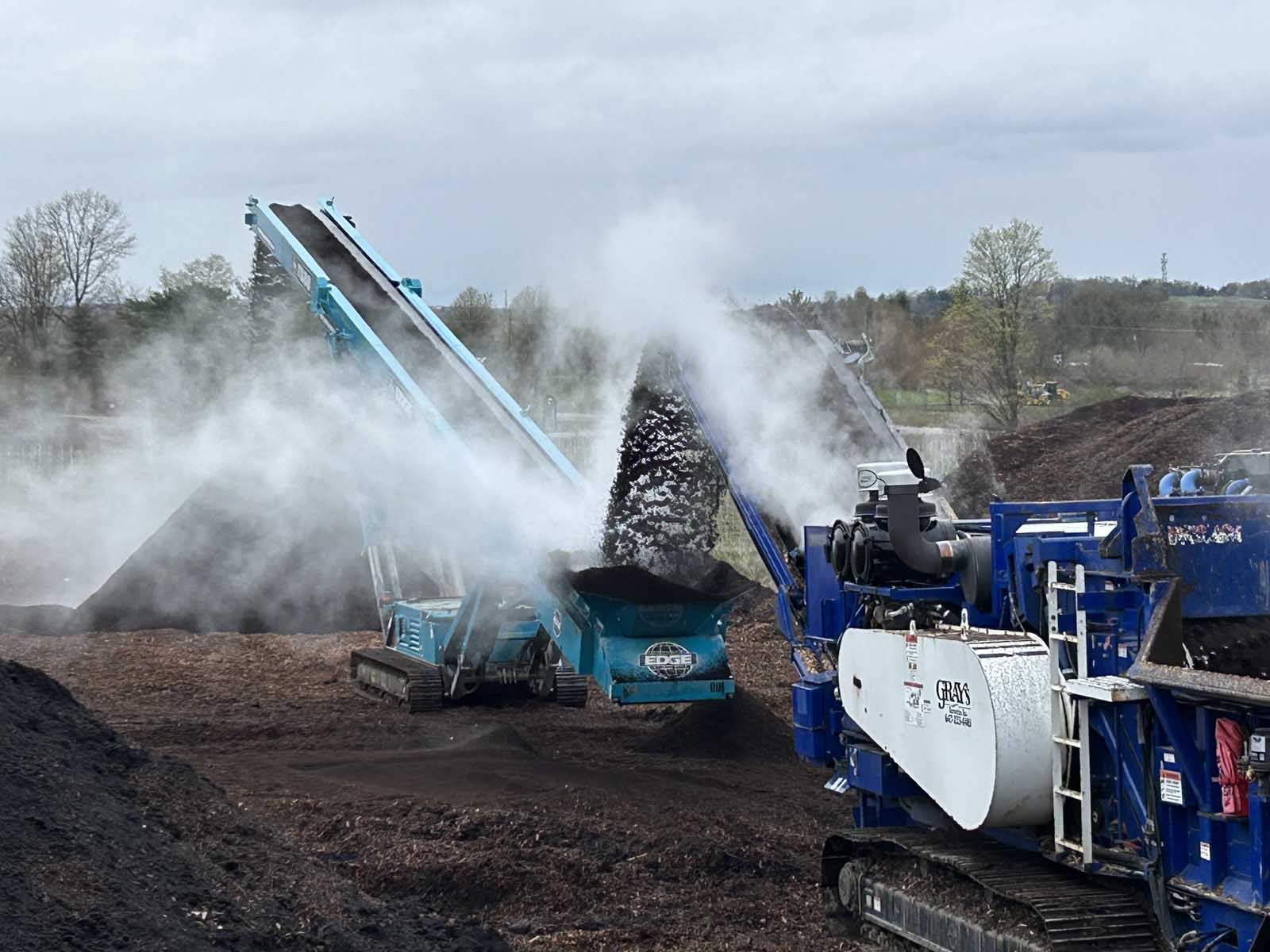 Professional Mulch Spreading with Blower Trucks | Gray's Landscaping