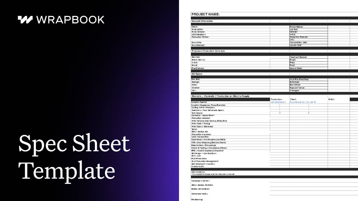 Download the Spec Sheet Template | Wrapbook