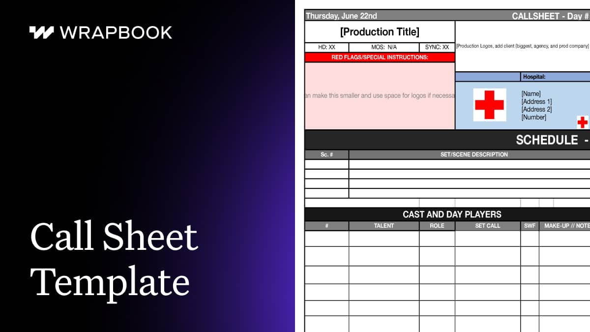 Download the Call Sheet Template | Wrapbook