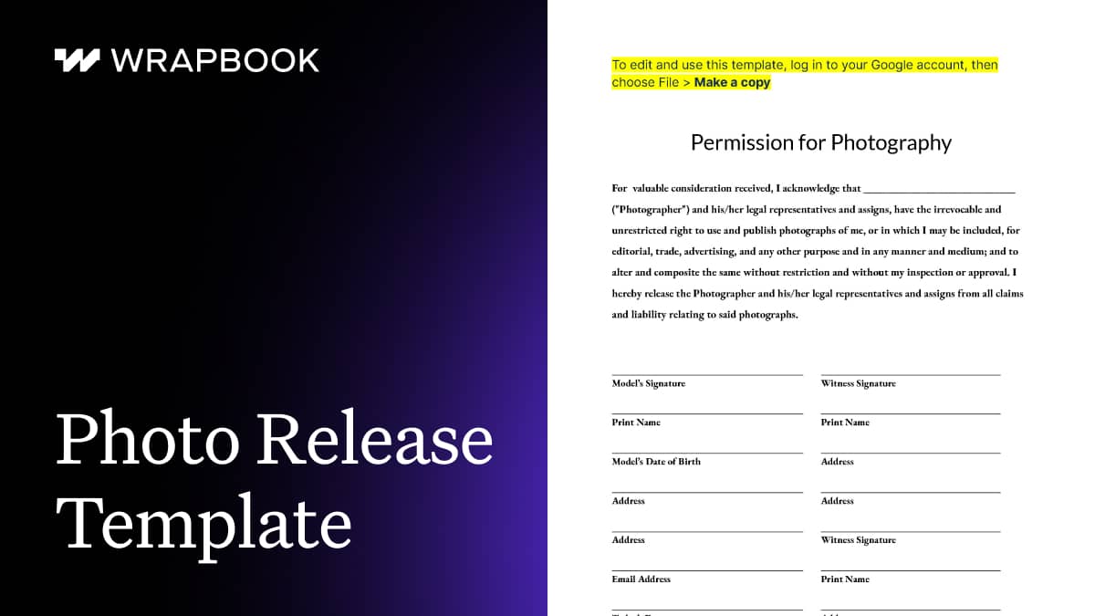 Download the Photo Release Template | Wrapbook