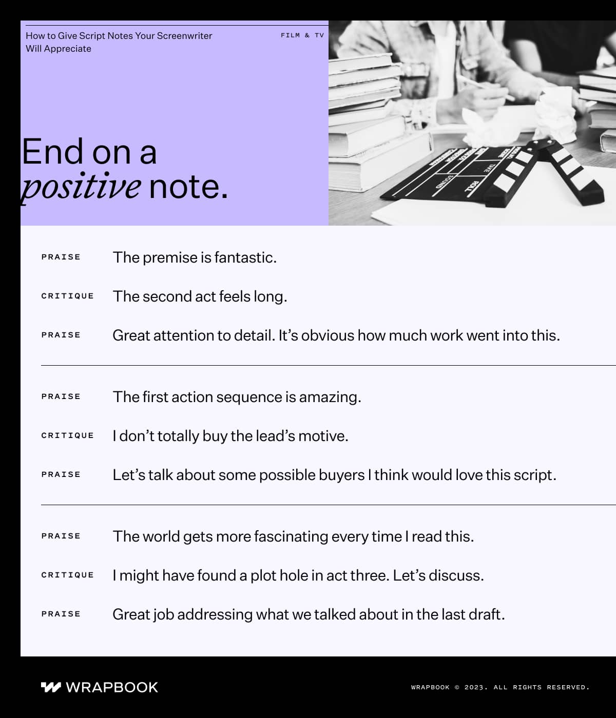 How to Give Script Notes Your Screenwriter Will Appreciate | Wrapbook