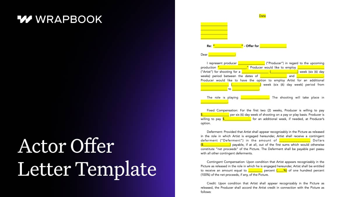 Download the Actor Offer Letter | Wrapbook