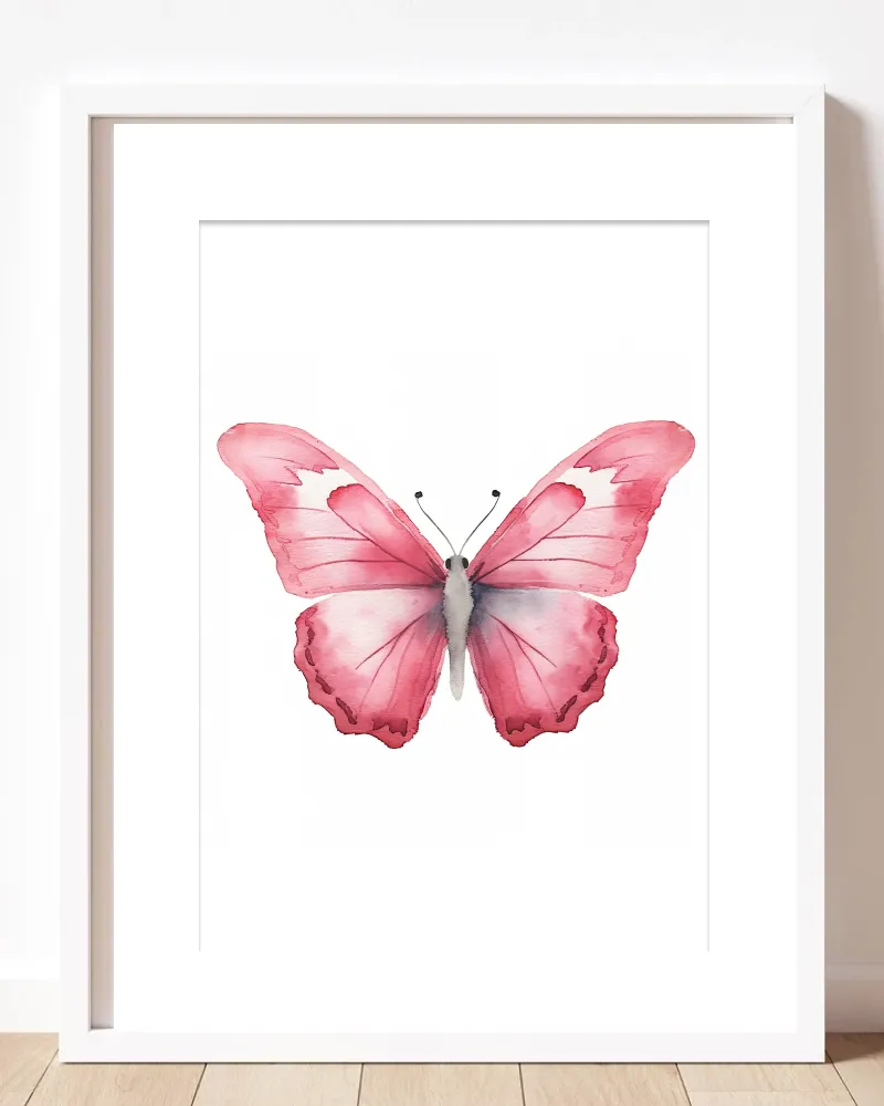 Pink Butterfly Nursery Print - Shop Now