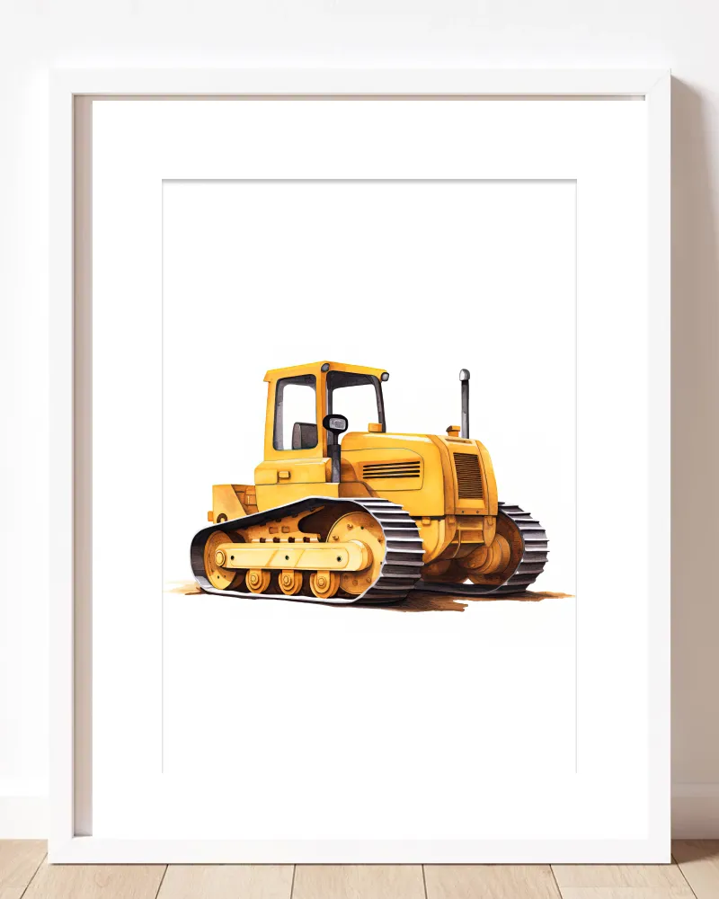 Bulldozer Nursery Print - Shop Now