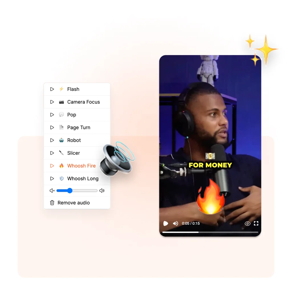 Add sound effects using AI | Add audio to video in one click