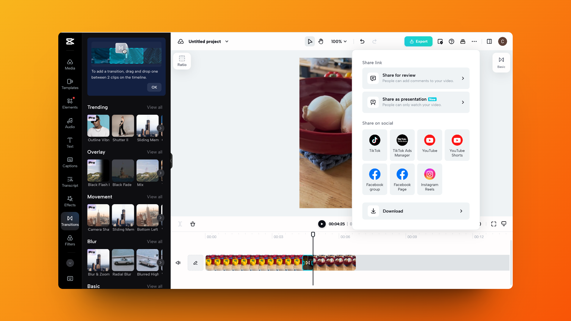 How to Add Transitions in CapCut