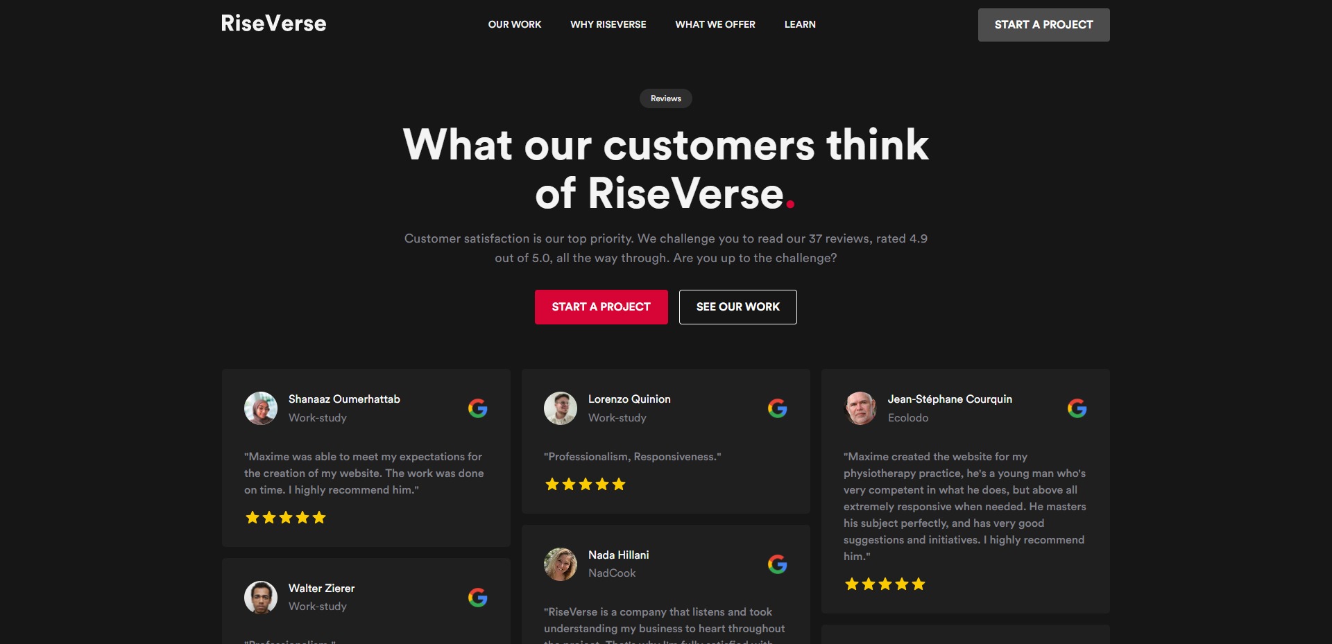 Reviews: find out what our customers think of RiseVerse | RiseVerse