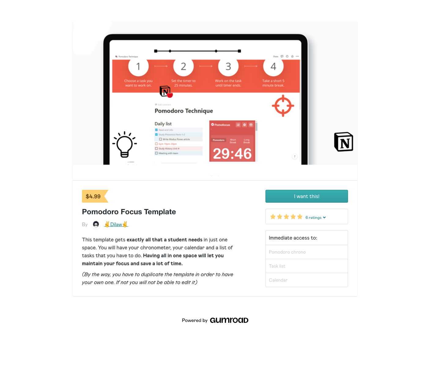 The Best Product Management Software: Notion Pomodoro Focus Template