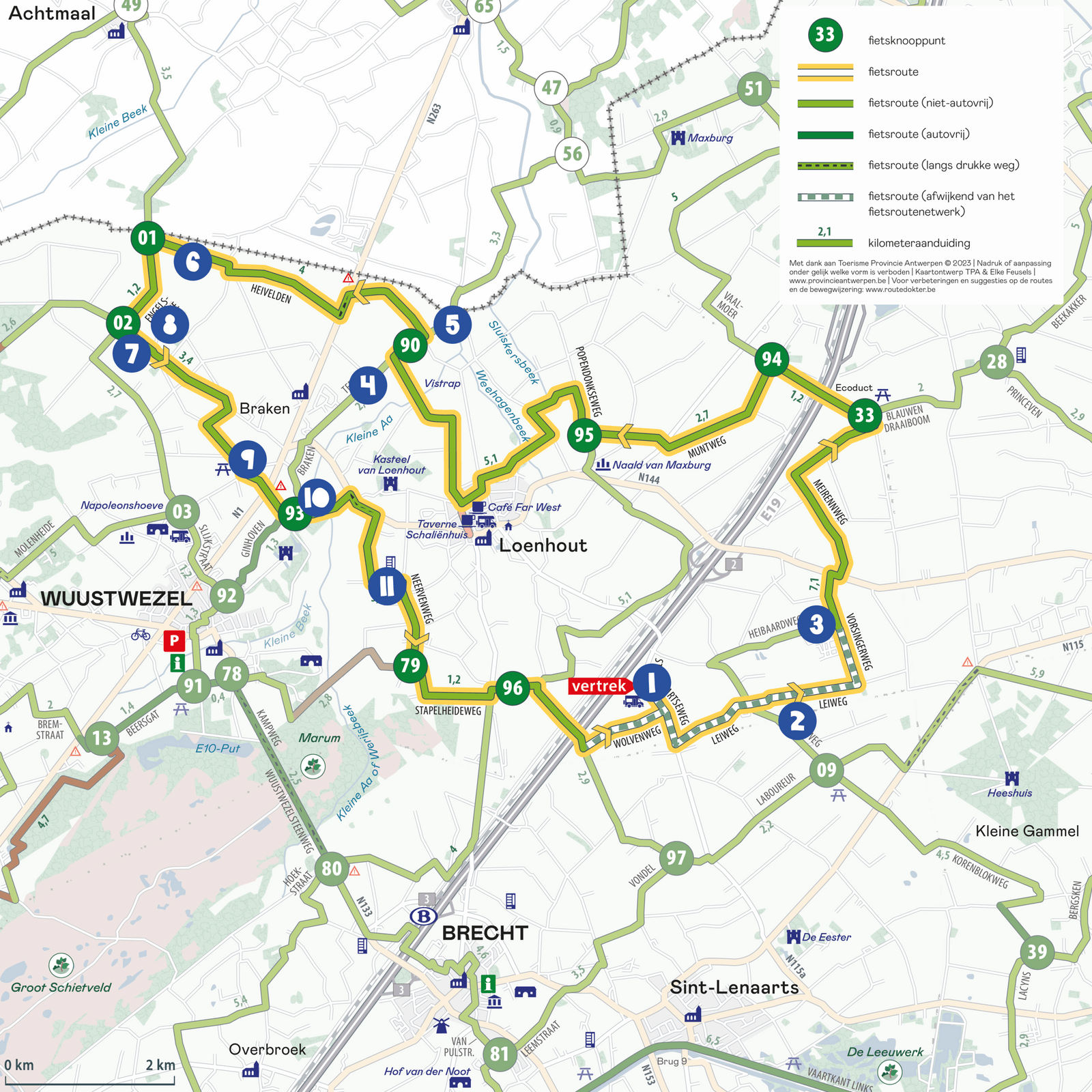 Fietstocht Wuustwezel - Loeren bij de boeren