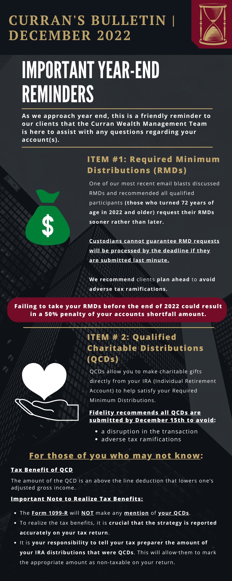 Important Year-End Reminders - Last Call | Curran Wealth Management