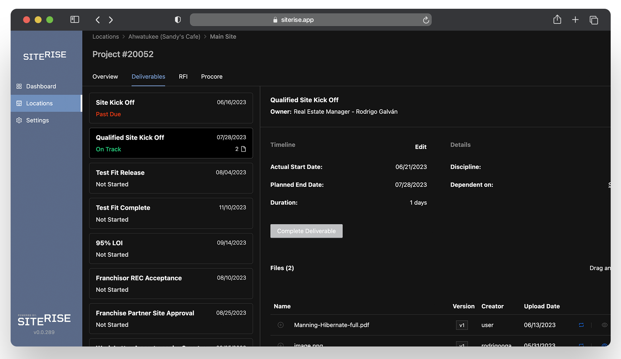 SiteRise - Platform Features