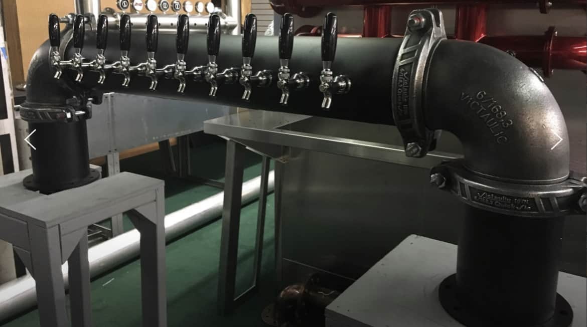 The Custom Black Pipe Beer Tower