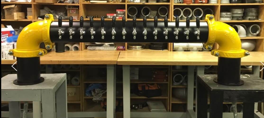 The Custom Black Pipe Beer Tower