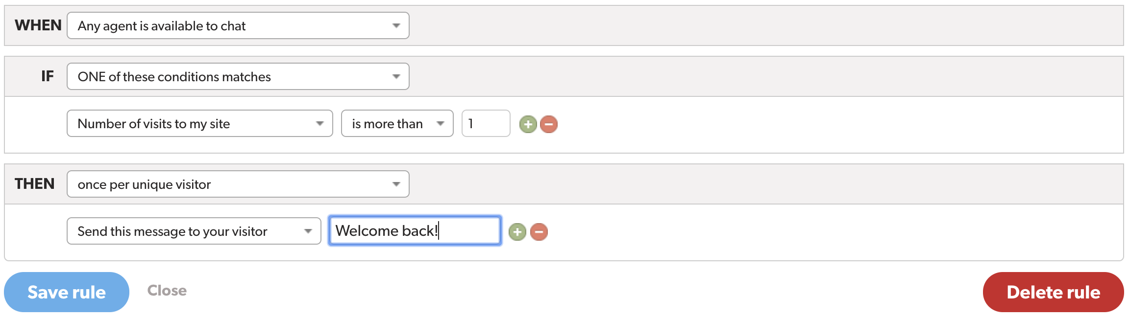 Olark: Automation Rules