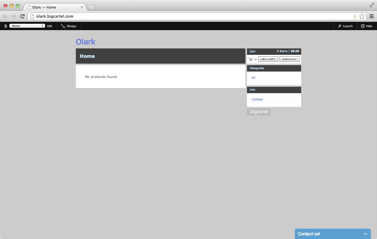 Olark: Big Cartel integration guide