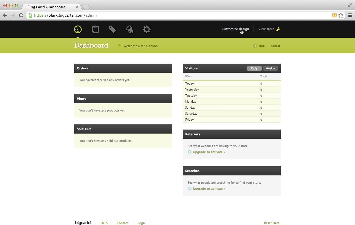 Olark: Big Cartel integration guide
