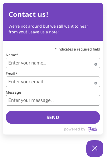 Olark: Offline chatbox options