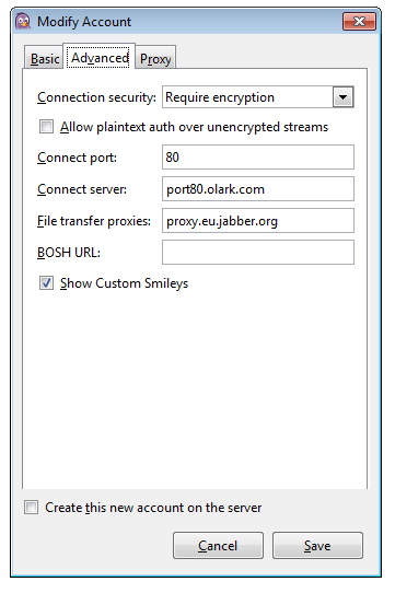 Olark: Using Pidgin from behind a firewall