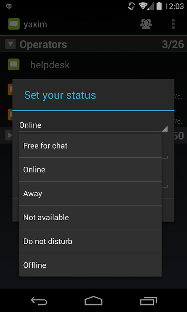 Olark: Yaxim setup guide