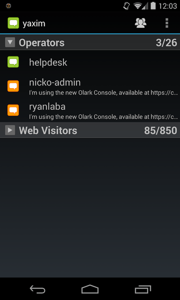 Olark: Yaxim setup guide