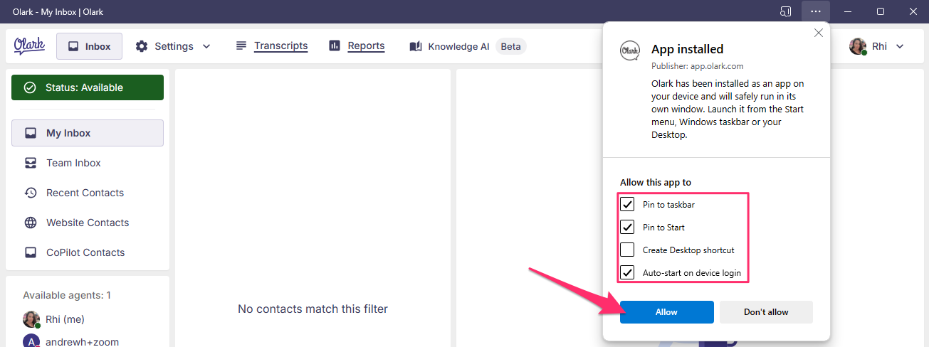 Olark: Olark Desktop App