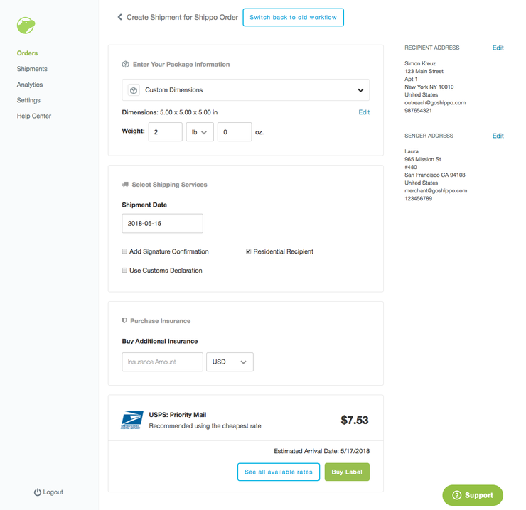 Welcome to the New Workflow, Shipping Analytics, Improved Navigation ...