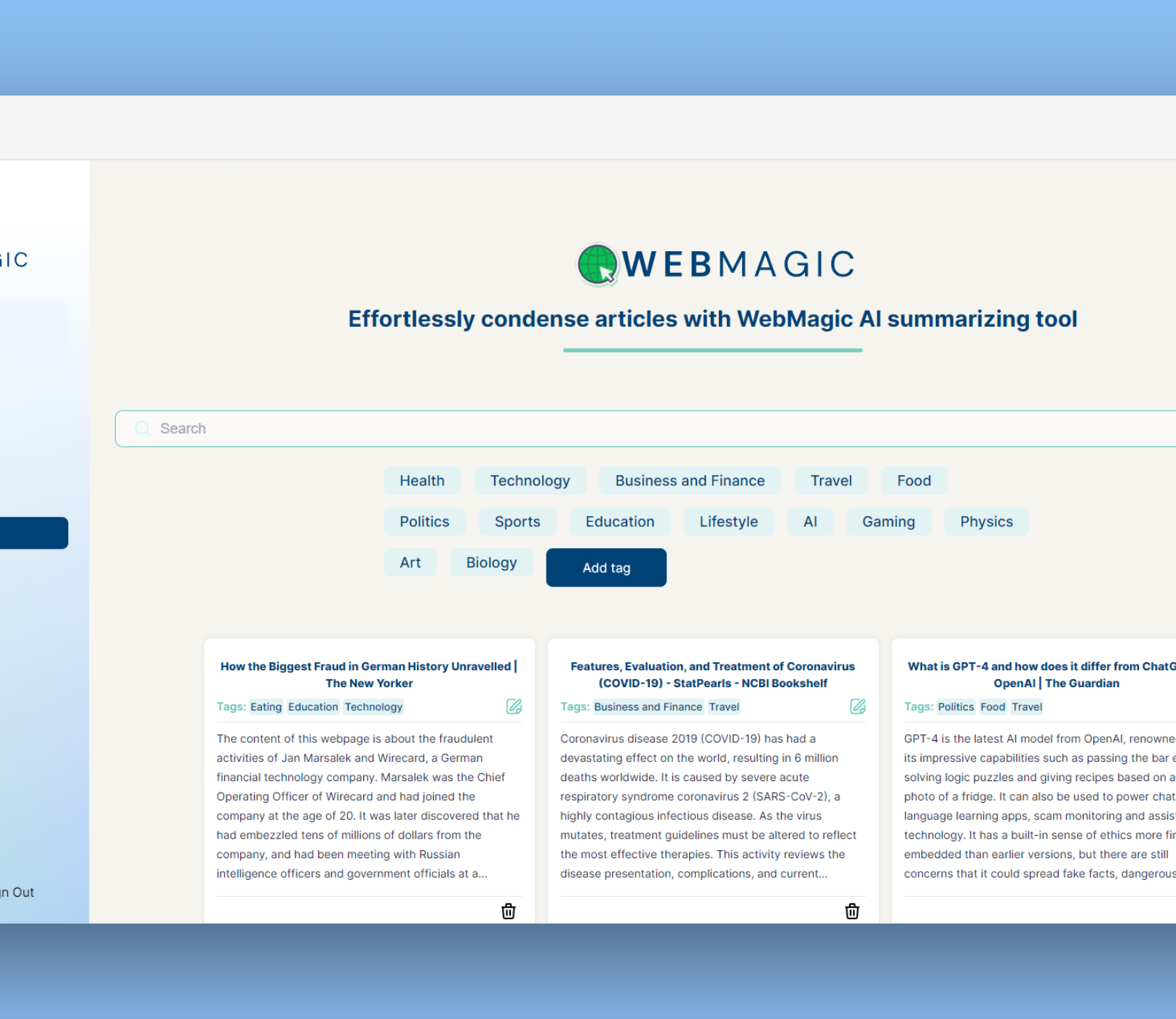 Web Summarizer - WebMagic AI