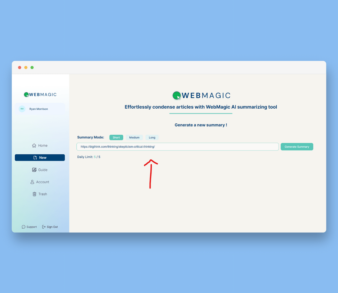 Web Summarizer - WebMagic AI