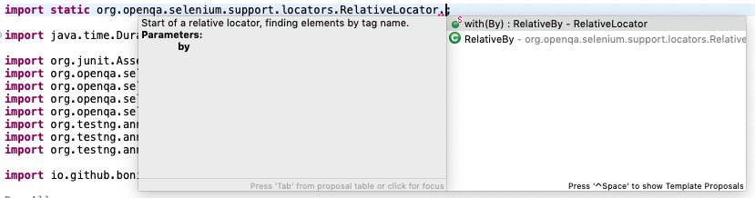 Selenium 4 - Relative Locators