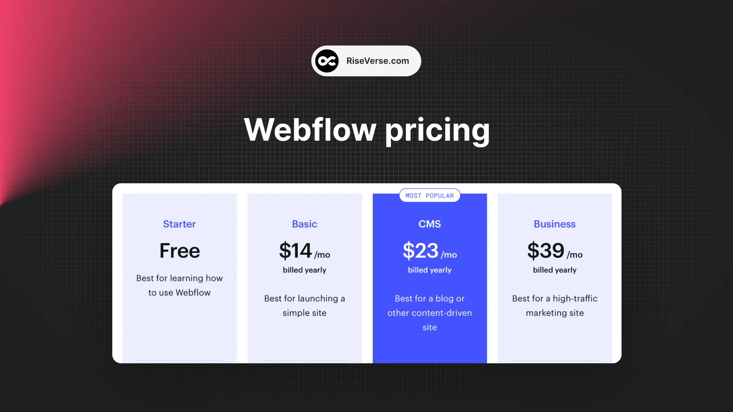 Webflow 2023 Pricing Guide Explained Which Plan To Choose RiseVerse