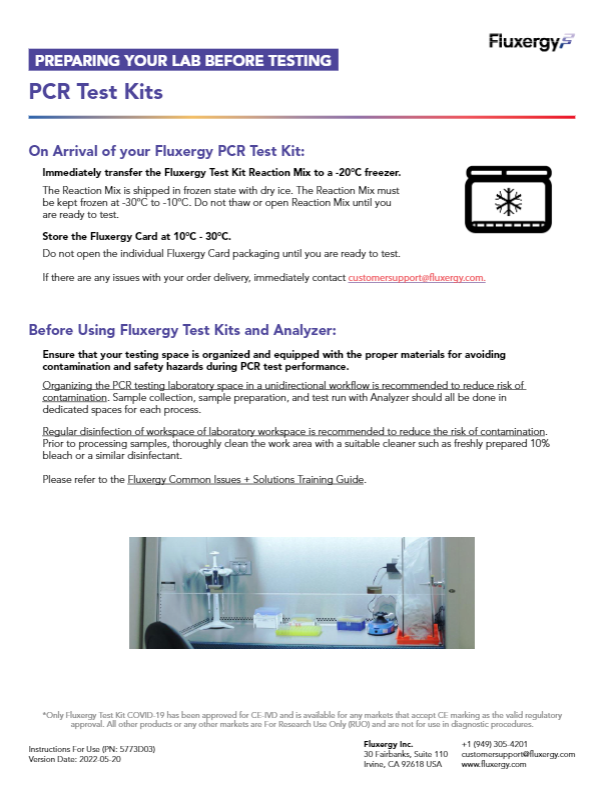 General Practices and Guidelines for PCR Test Kit