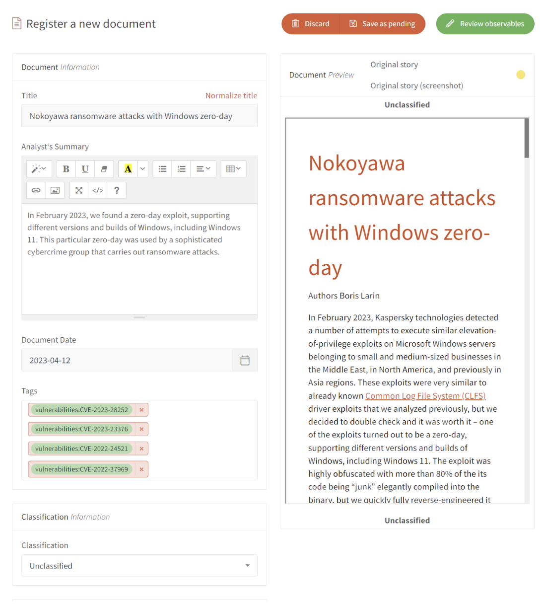 DocIntel & MISP - Threat Intelligence Without Boiling the Ocean — Cosive