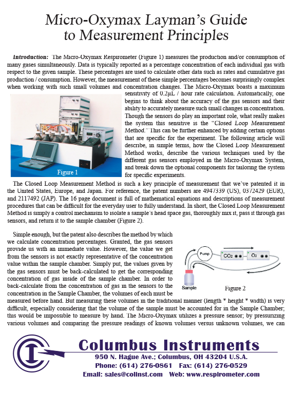 Micro-Oxymax | Environmental Products | Columbus Instruments
