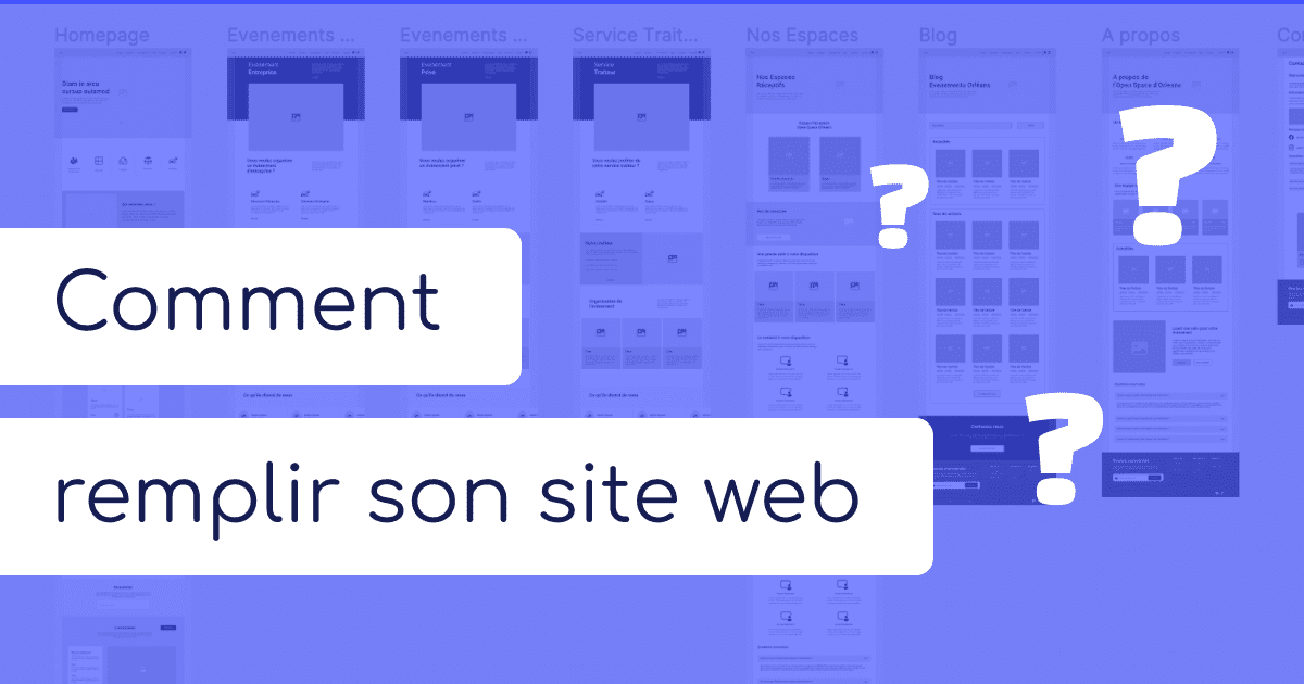Créer et remplir le contenu des pages d'un site web