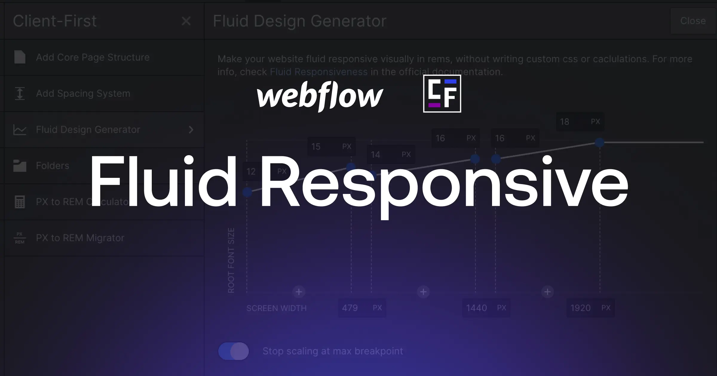 Using Fluid Responsive in a Webflow project
