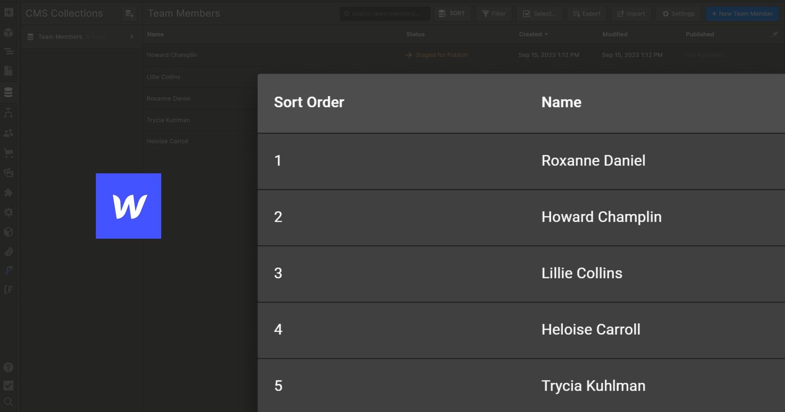 Webflow Collection Reorder: quickly change the display order of items ...