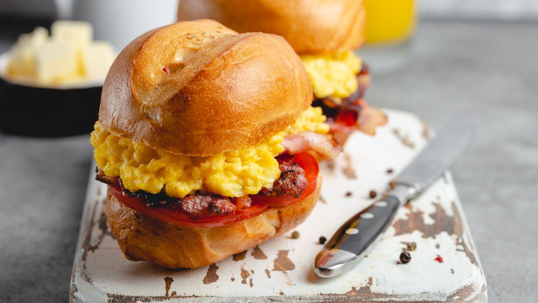 Leftover Ham, Cheese, and Scrambled Egg Slider