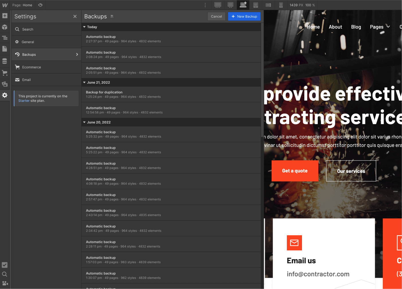 Start Here - Contractor X - Webflow Ecommerce website template