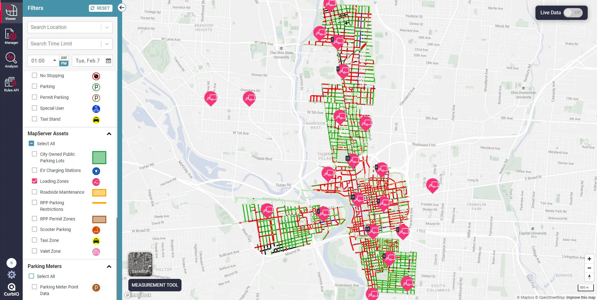 City of Columbus Dynamic Curb Lane Management System
