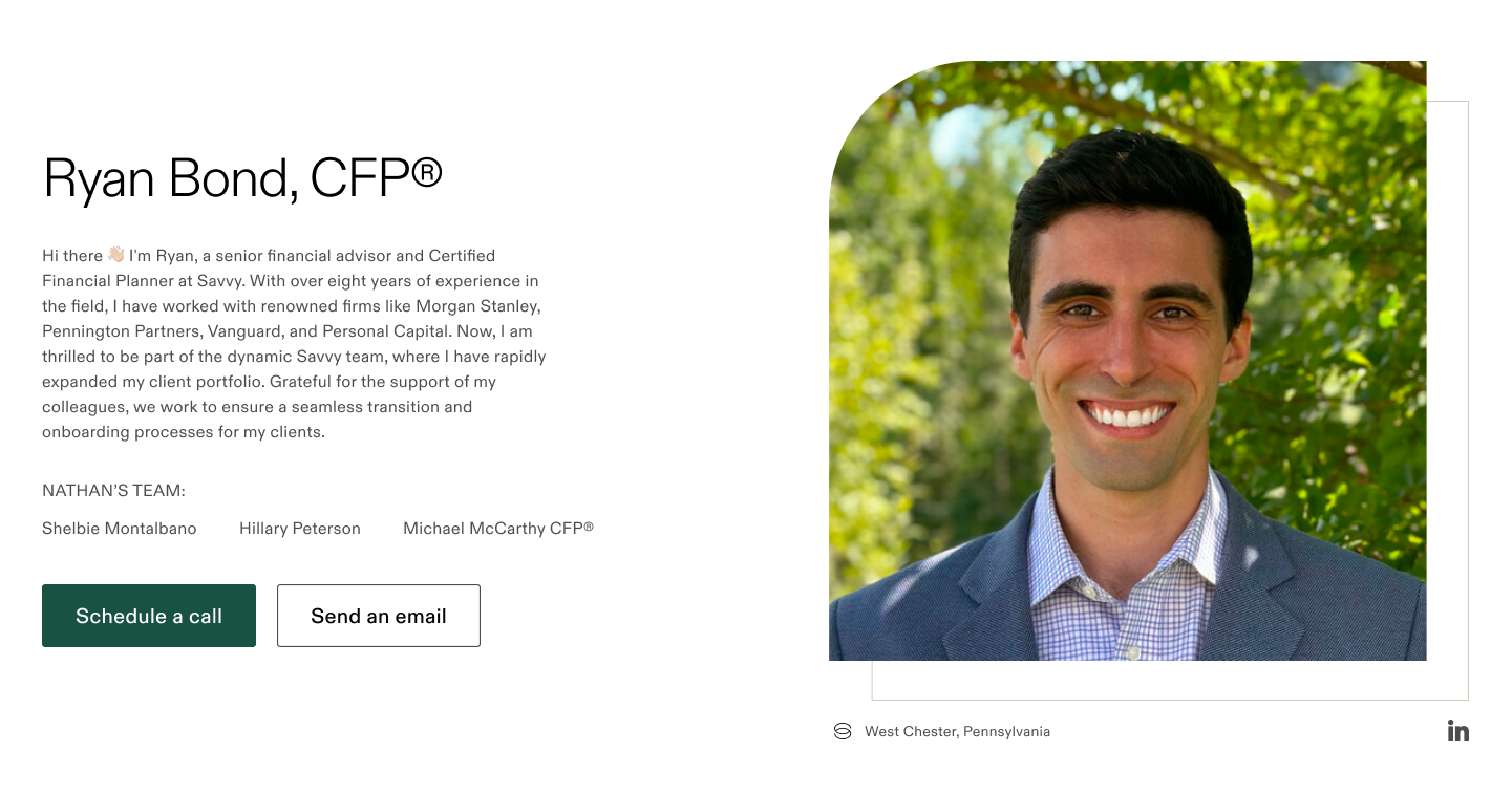 Ryan Bond: Financial Advisor in West Chester, Pennsylvania | Savvy