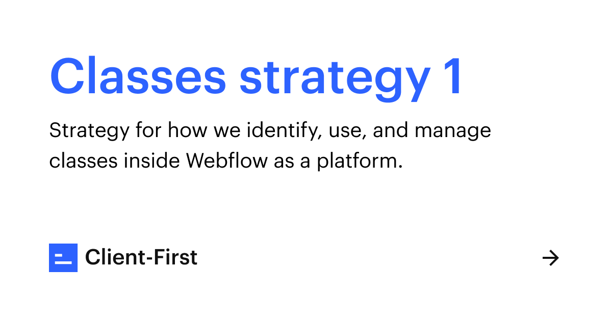Classes strategy - Client-First
