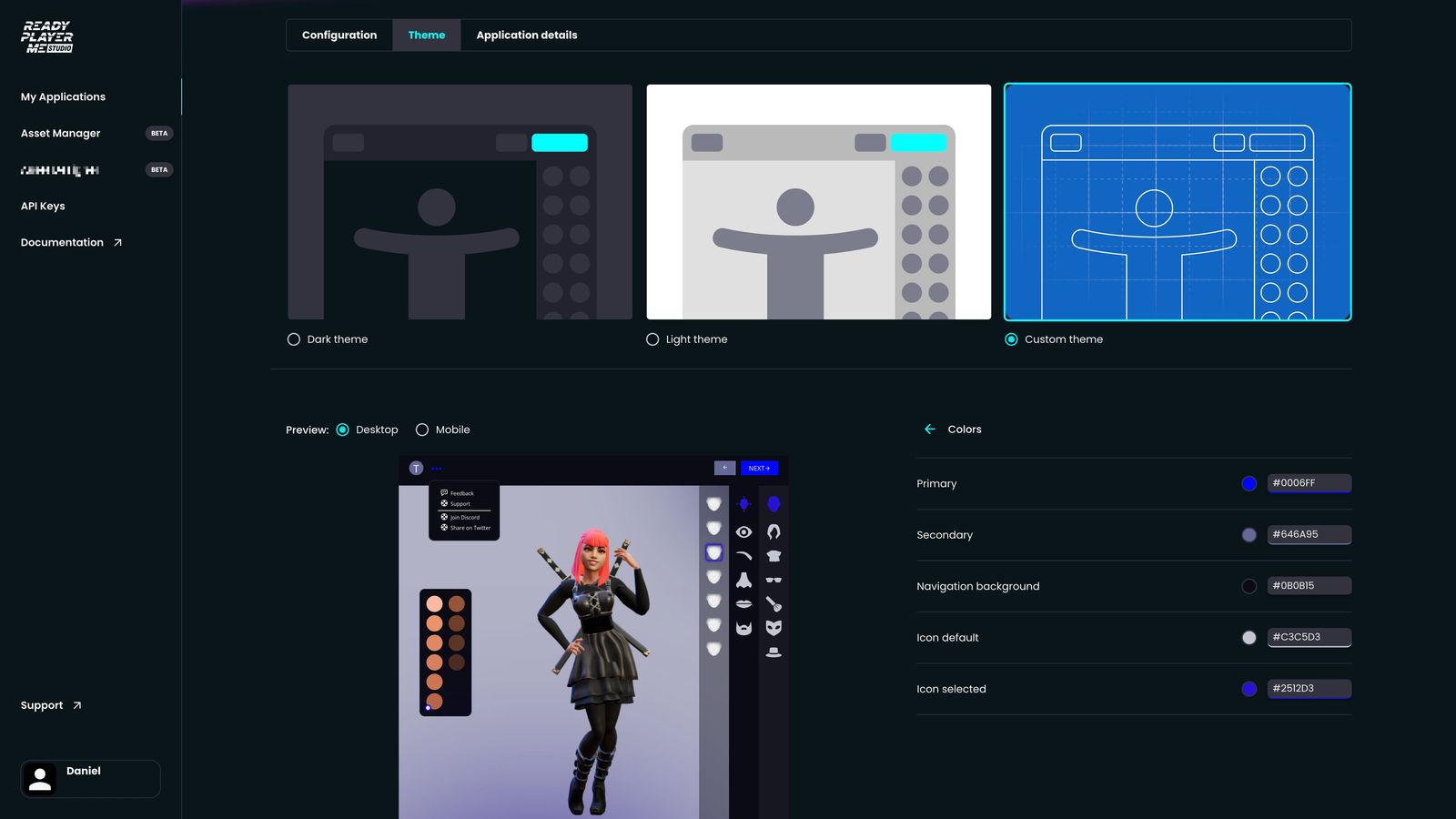 Change Avatar Creator Theme in Studio