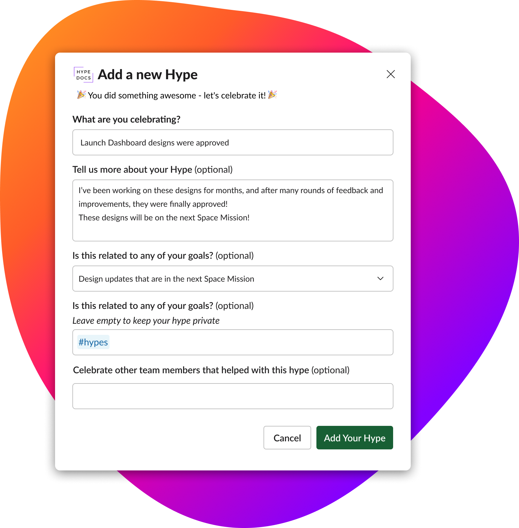 HypeDocs - Celebrate Every Win and Boost Employee Engagement
