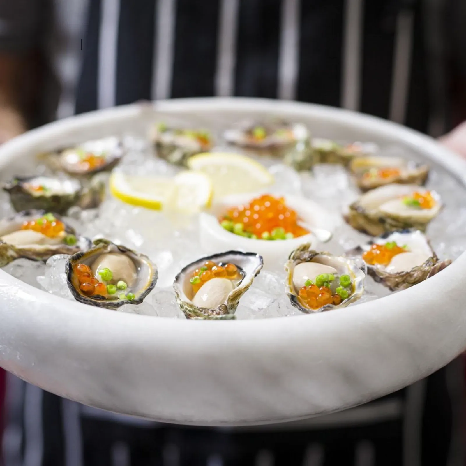 Albany Rock Oysters with Salmon Caviar and Chives | Leeuwin Coast Recipes