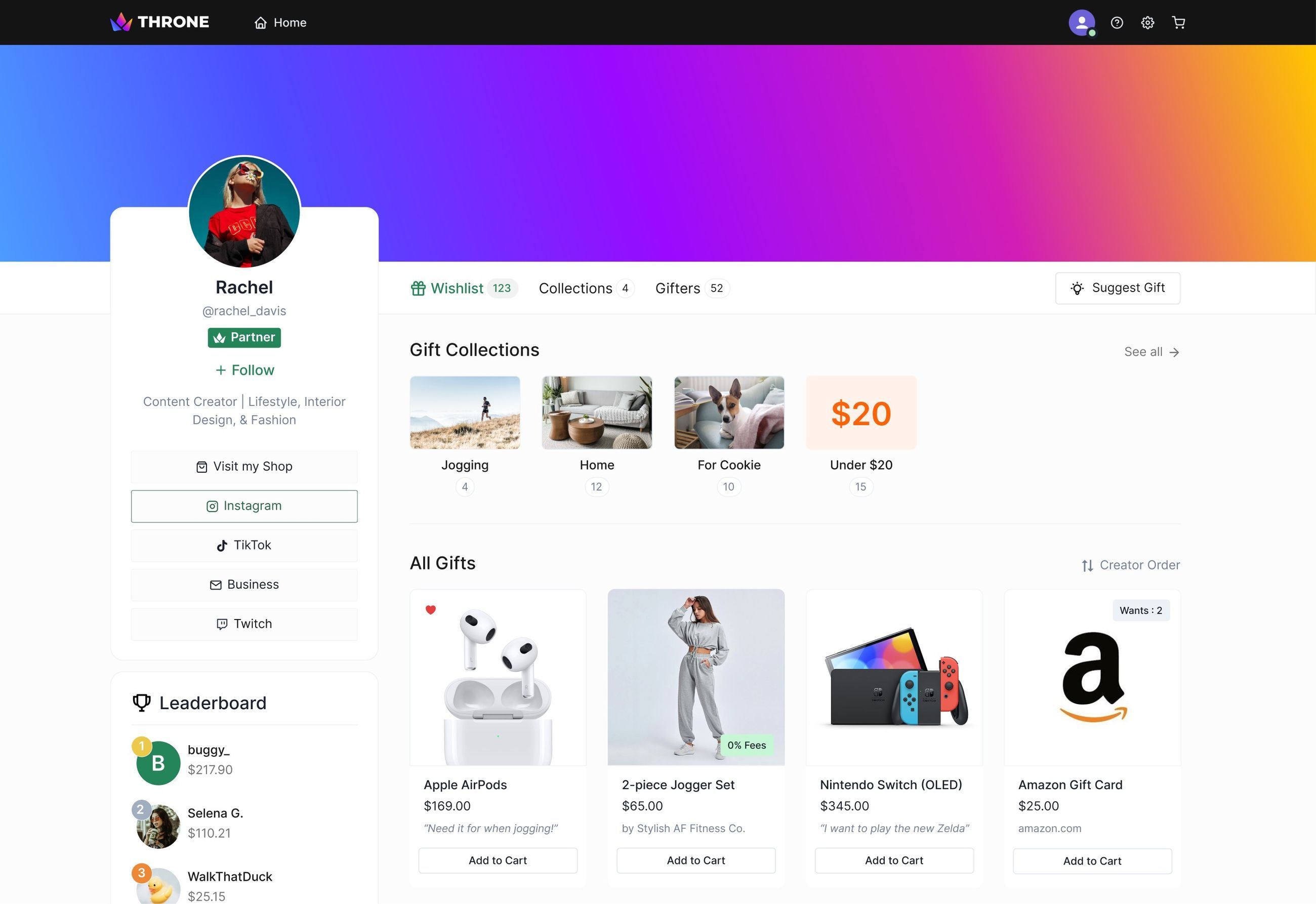 Throne | The Wishlist for Creators